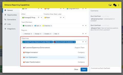 Connect Bars to More than One Objective - ProductPlan