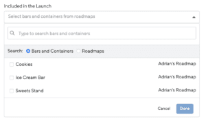 Search for a Bar or Container to Add to Your Launch Checklist