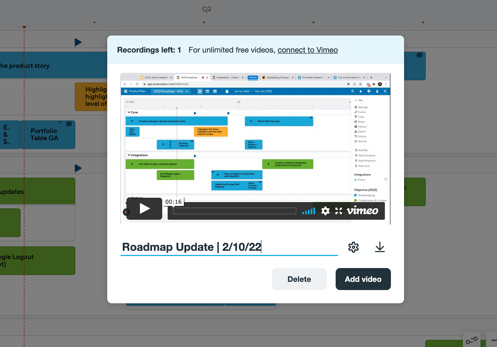 Record Roadmap Walkthroughs with Vimeo, Enhancements to the Portfolio ...